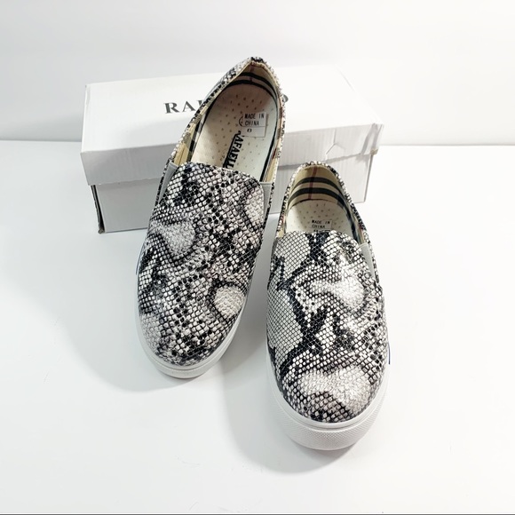 Boutique | Shoes | Snake Print Slide On Sneakers In Black And White ...